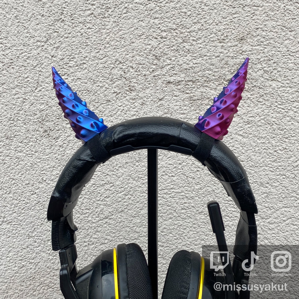 Magic Color Curved Satyr HORNS Headphone Attachment Spiral - Etsy