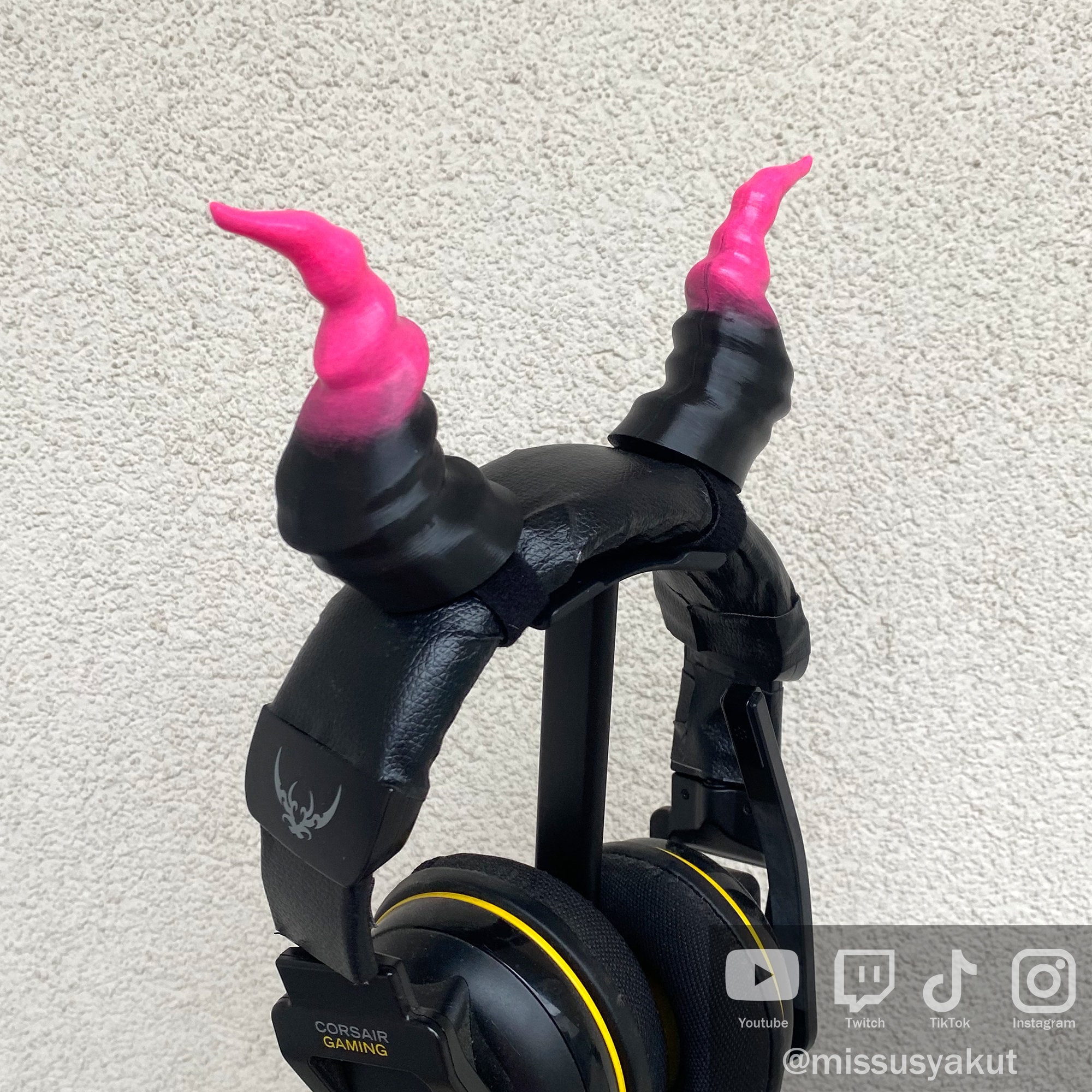 Two Color Necromancer DEMON HORNS for Headsets and Headphones, Succubus ...