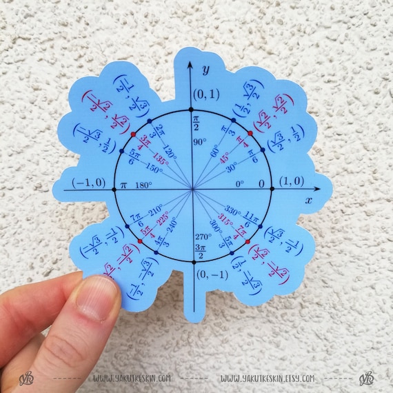 Unit Circle Waterproof Trigonometry Sticker Science Vinyl | Etsy