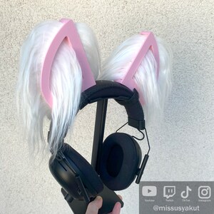 Fluffy Cat Ears for Headphones Headsets, Furry Kitten Ears, Gamer ...