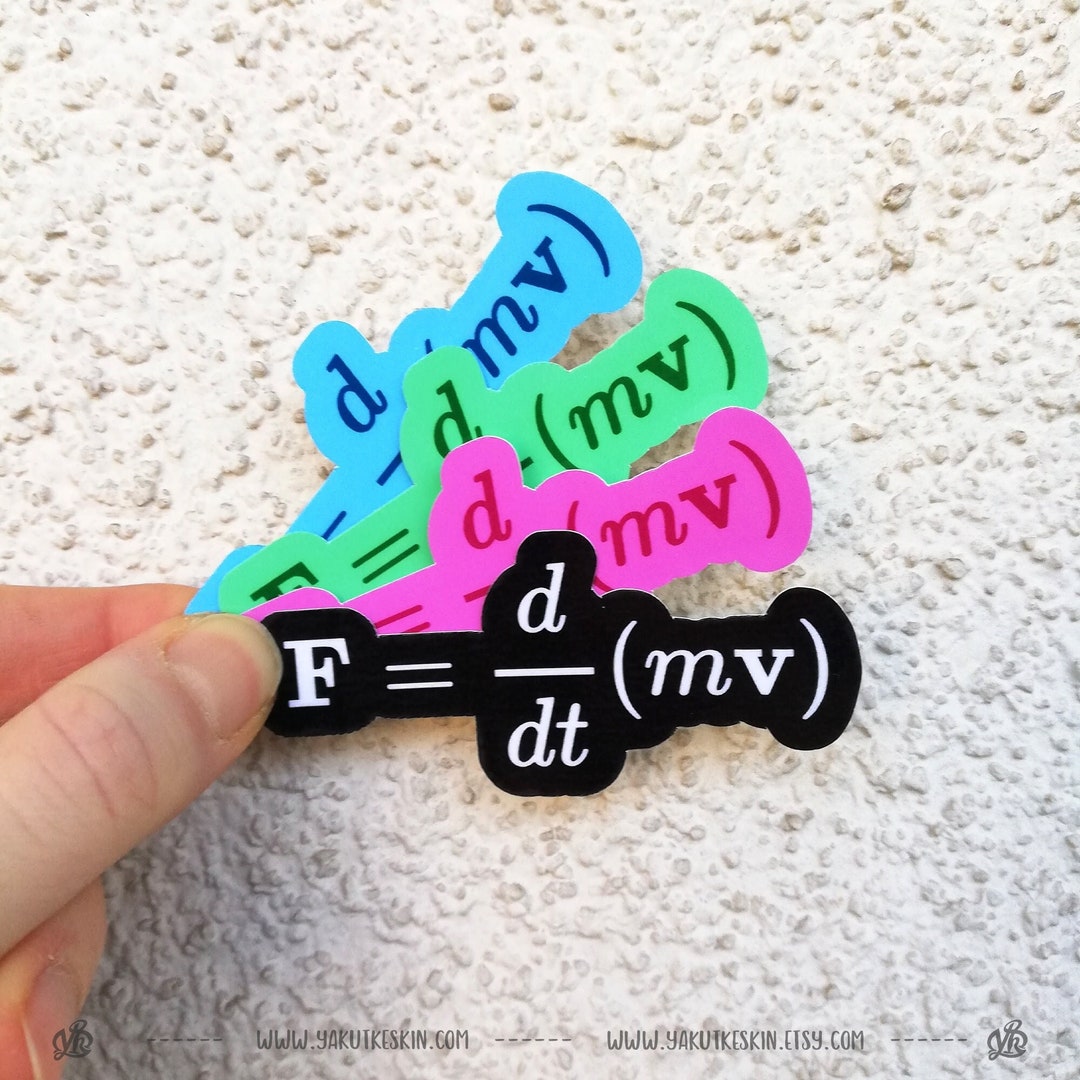 Newton's Second Law of Motion Sticker, Newtonian Mechanics Equation ...