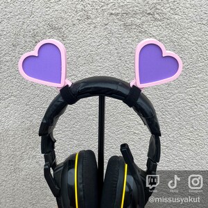 Cute Heart Ears for Headsets and Headphones, Valentines Day Pink Gamer ...