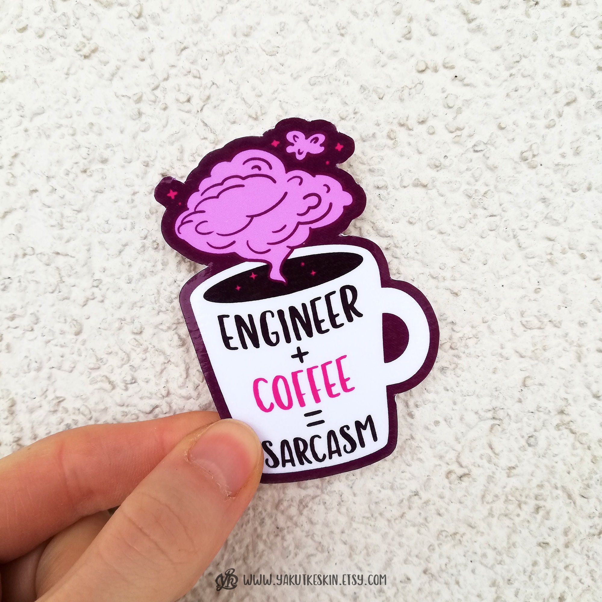 Coffee and Engineer Funny Vinyl Laptop Stickers Waterproof | Etsy