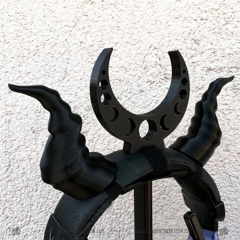 Gothic Witch Moon Crown and Demon HORNS for Headphones, Crescent Moon ...