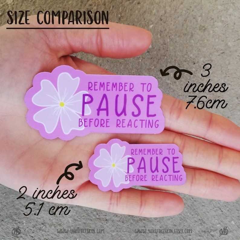 PAUSE Before Reacting Sticker Self Care Waterproof Mental - Etsy