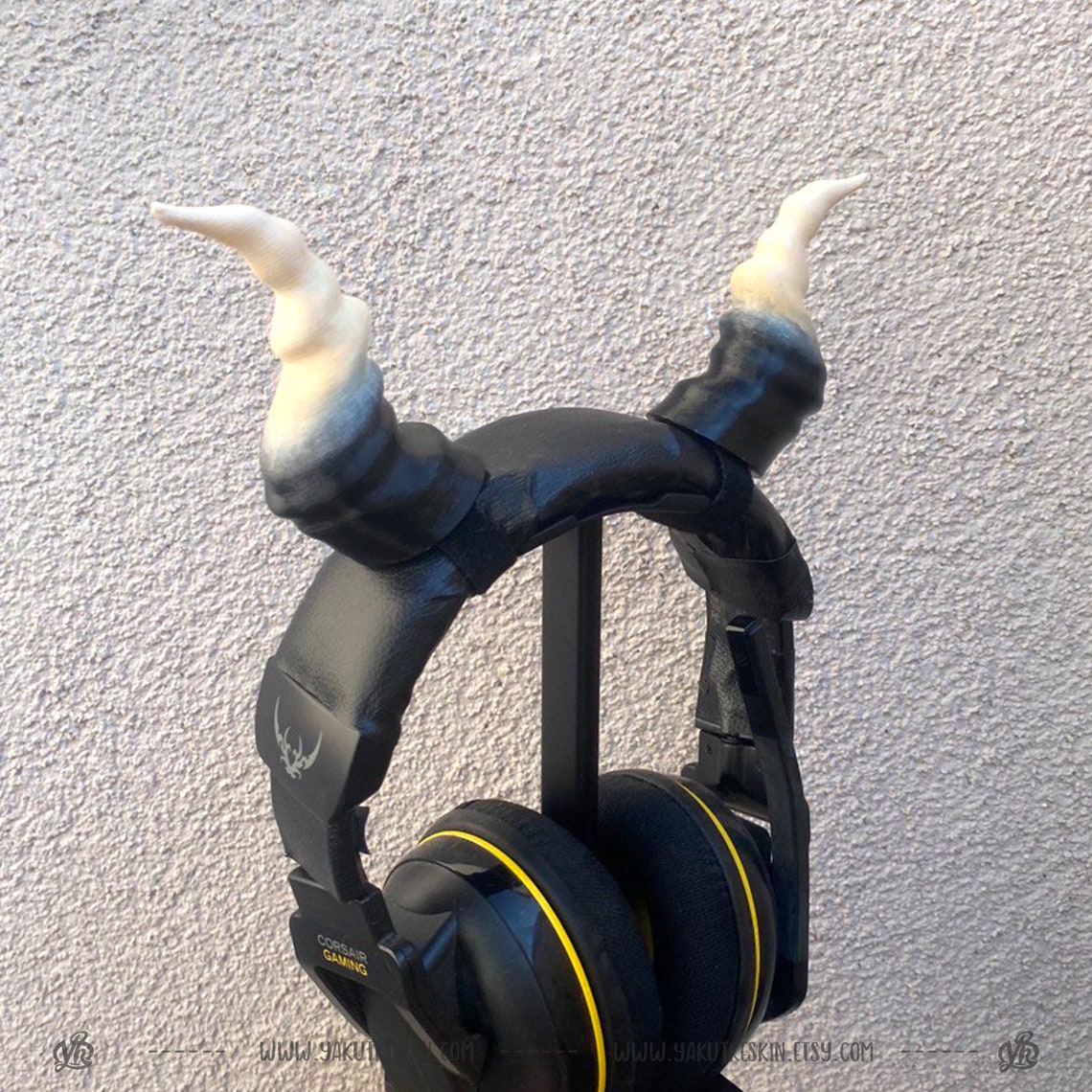 Two Color Necromancer DEMON HORNS for Headsets and Headphones, Succubus ...