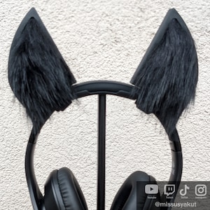 Furry Kitten Cat Ears for Headphones Headsets, Gamer Cosplay ...
