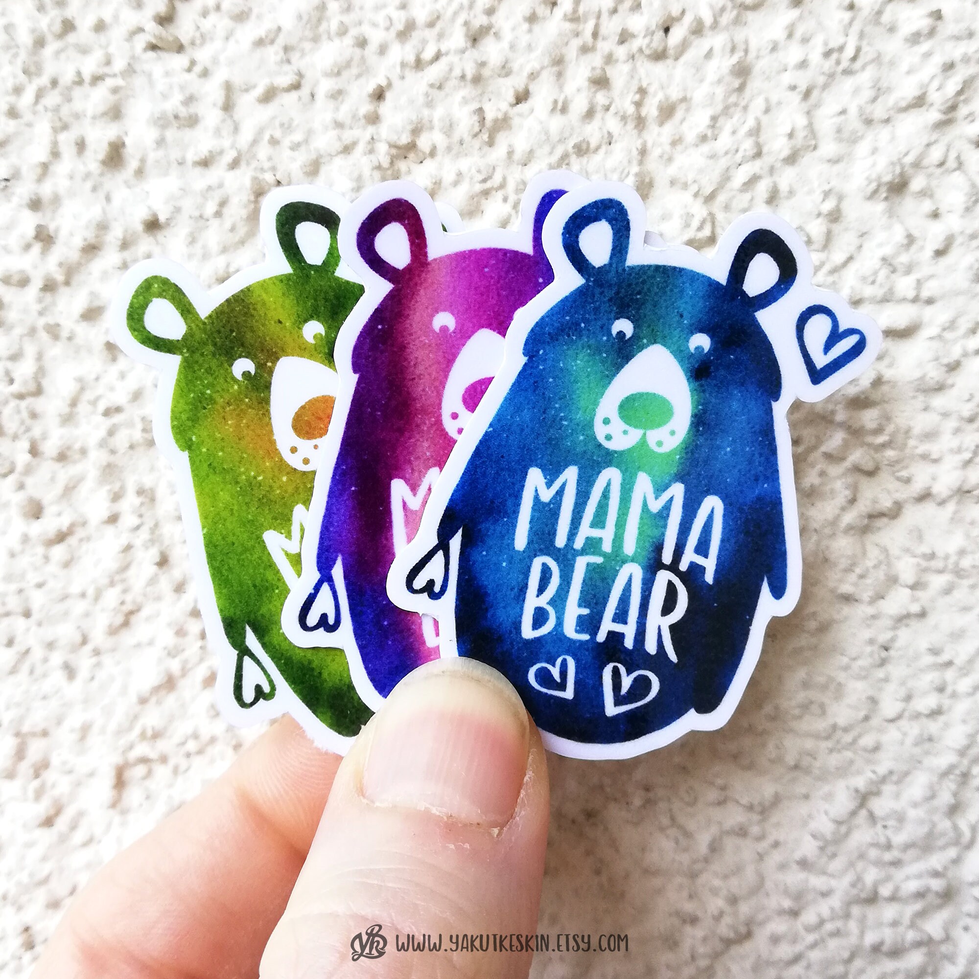 Paper & Party Supplies Watercolor mama bear vinyl sticker waterproof ...