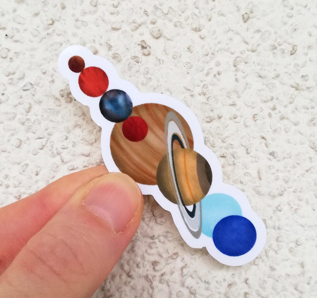 Planets Vinyl Sticker Space Waterproof Laptop Decal, Small Science Gift ...