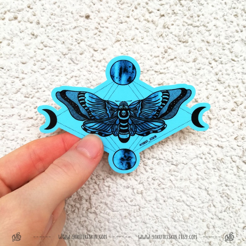 Deaths Head Hawk Moth Sticker Gothic Nature Waterproof Vinyl - Etsy