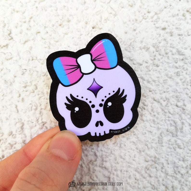 Transgender Skull Halloween Trans Waterproof Vinyl Sticker | Etsy