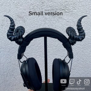 Lucifer Demon Horns for Headphones, BIG Anime Gothic Curved Ram Horn ...