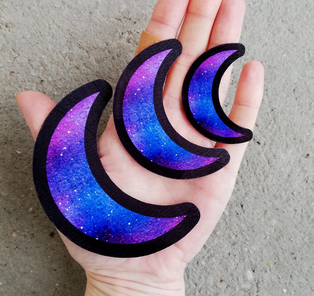 Crescent Moon Vinyl Sticker Waterproof Viking Half Moon Phase Art ...