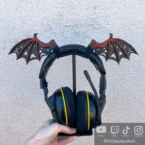 Gothic Bat Wings Attachment for Headsets and Headphones, Distressed ...