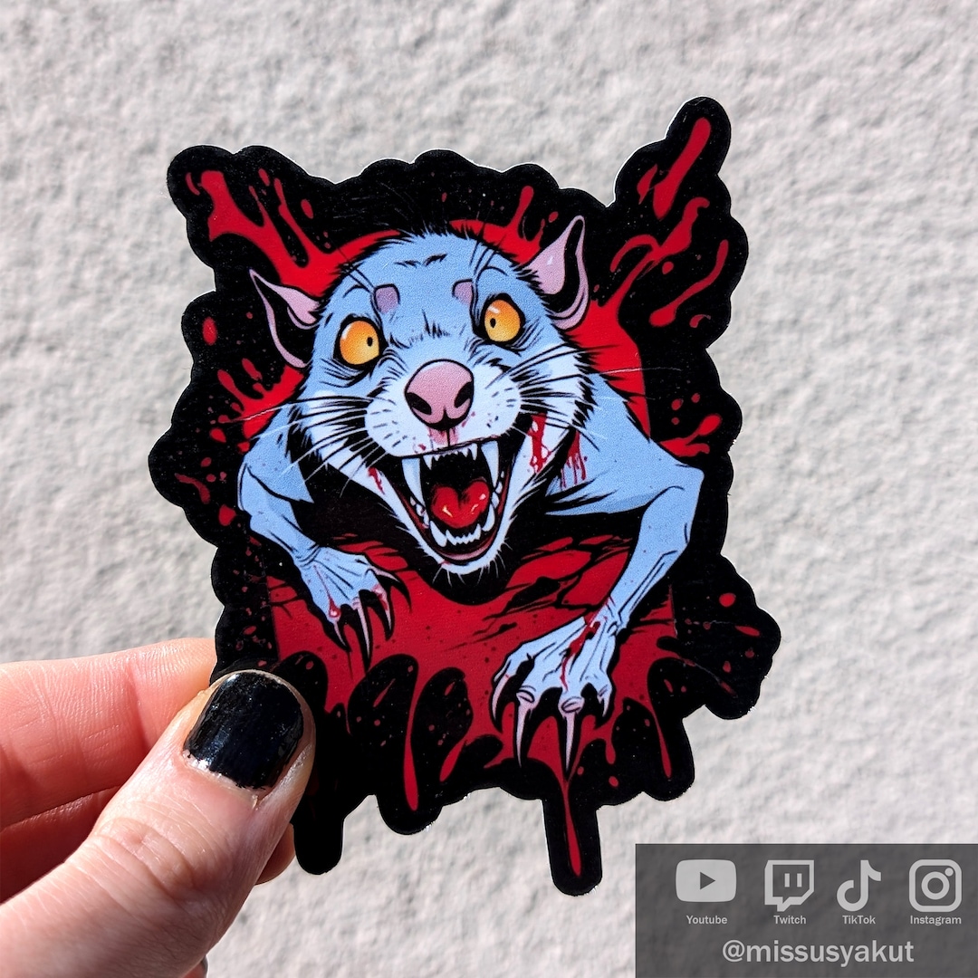 Scary Creepy Rat Vinyl Sticker for Halloween Decorations, Horror Movie ...