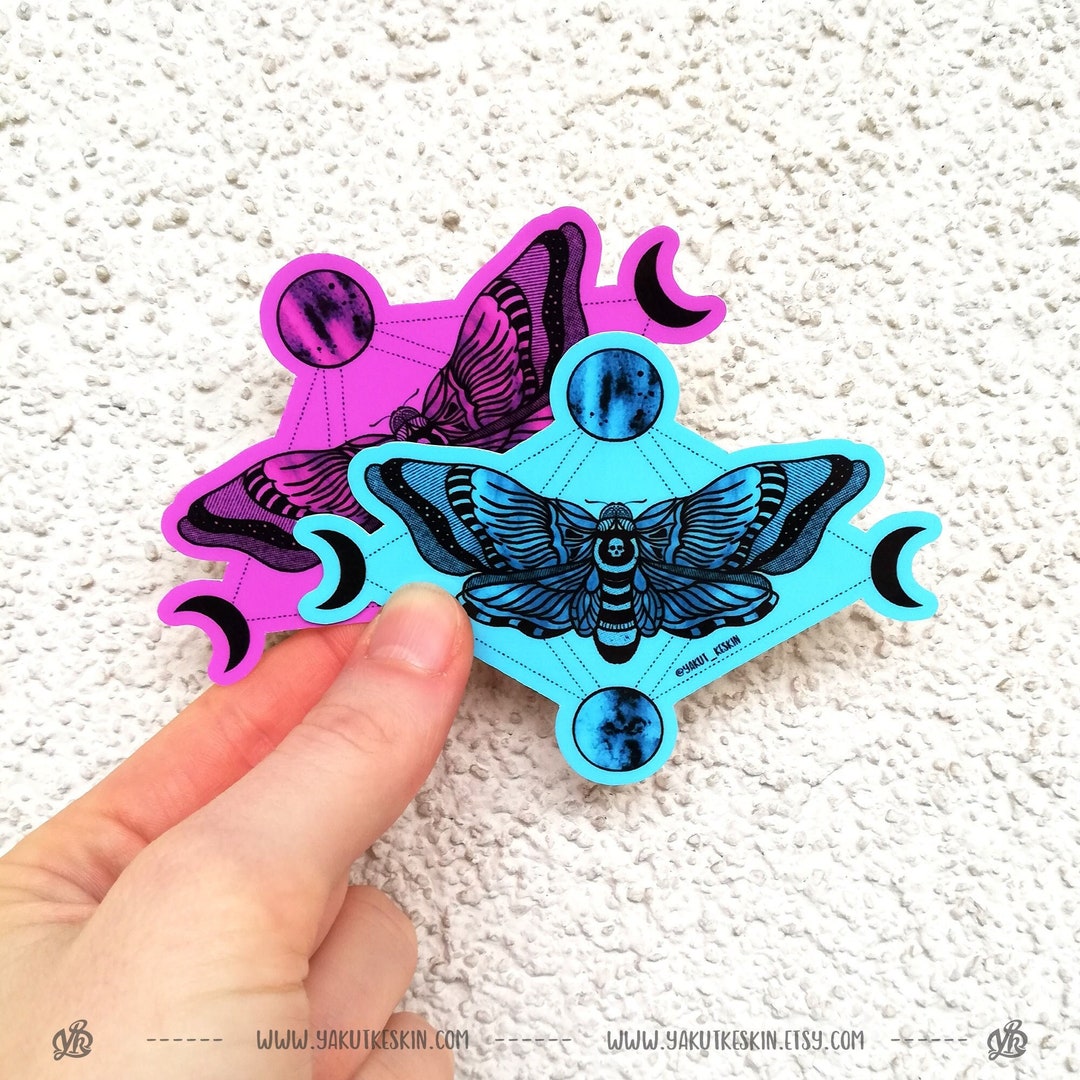 Deaths Head Hawk Moth Sticker Gothic Nature Waterproof Vinyl - Etsy