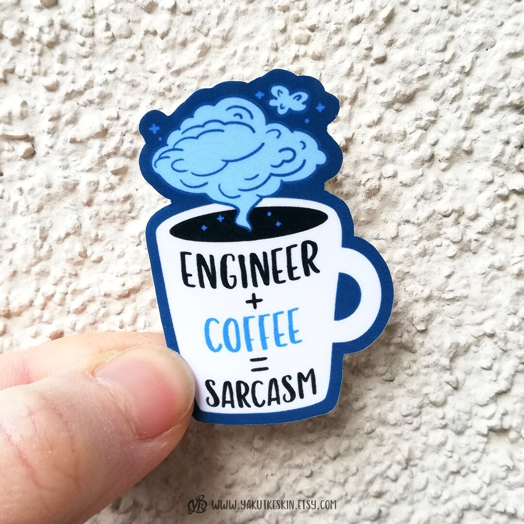 Coffee and Engineer Funny Vinyl Laptop Stickers Waterproof Decal - Etsy