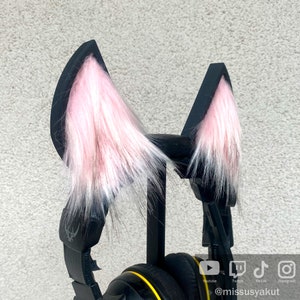 Furry Kitten Cat Ears for Headphones Headsets, Gamer Cosplay ...