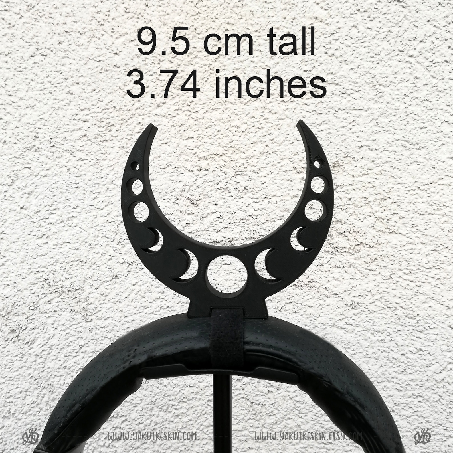 Gothic Witch Moon Crown and Demon HORNS for Headphones, Crescent Moon ...