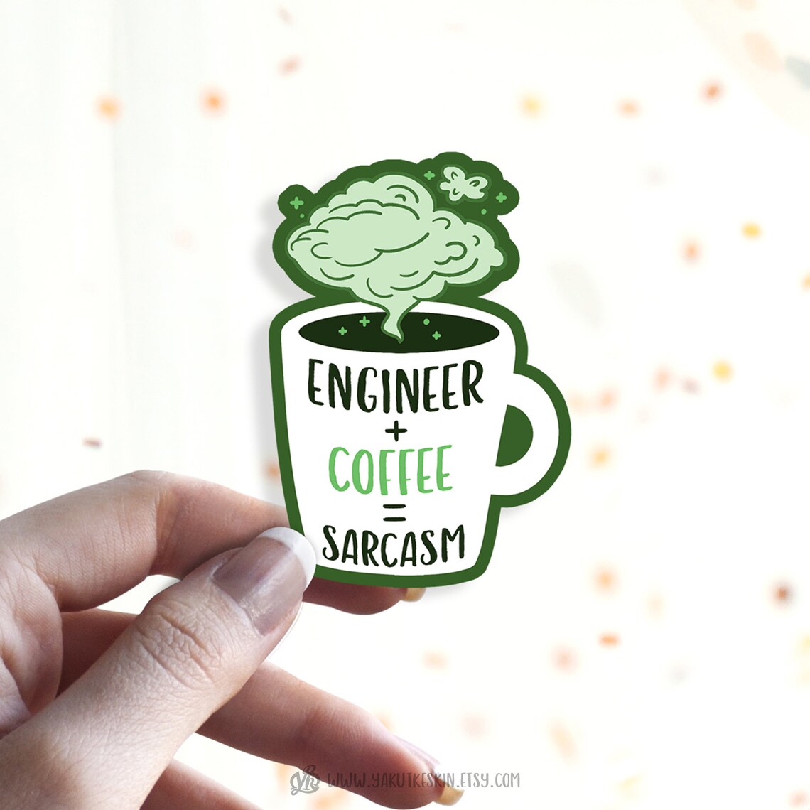 Coffee and Engineer Funny Vinyl Laptop Stickers Waterproof | Etsy