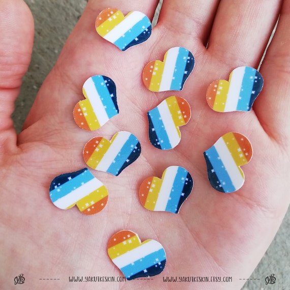 10 Mini Aroace Stickers Asexual Aromantic Pride Flag Hearts | Etsy