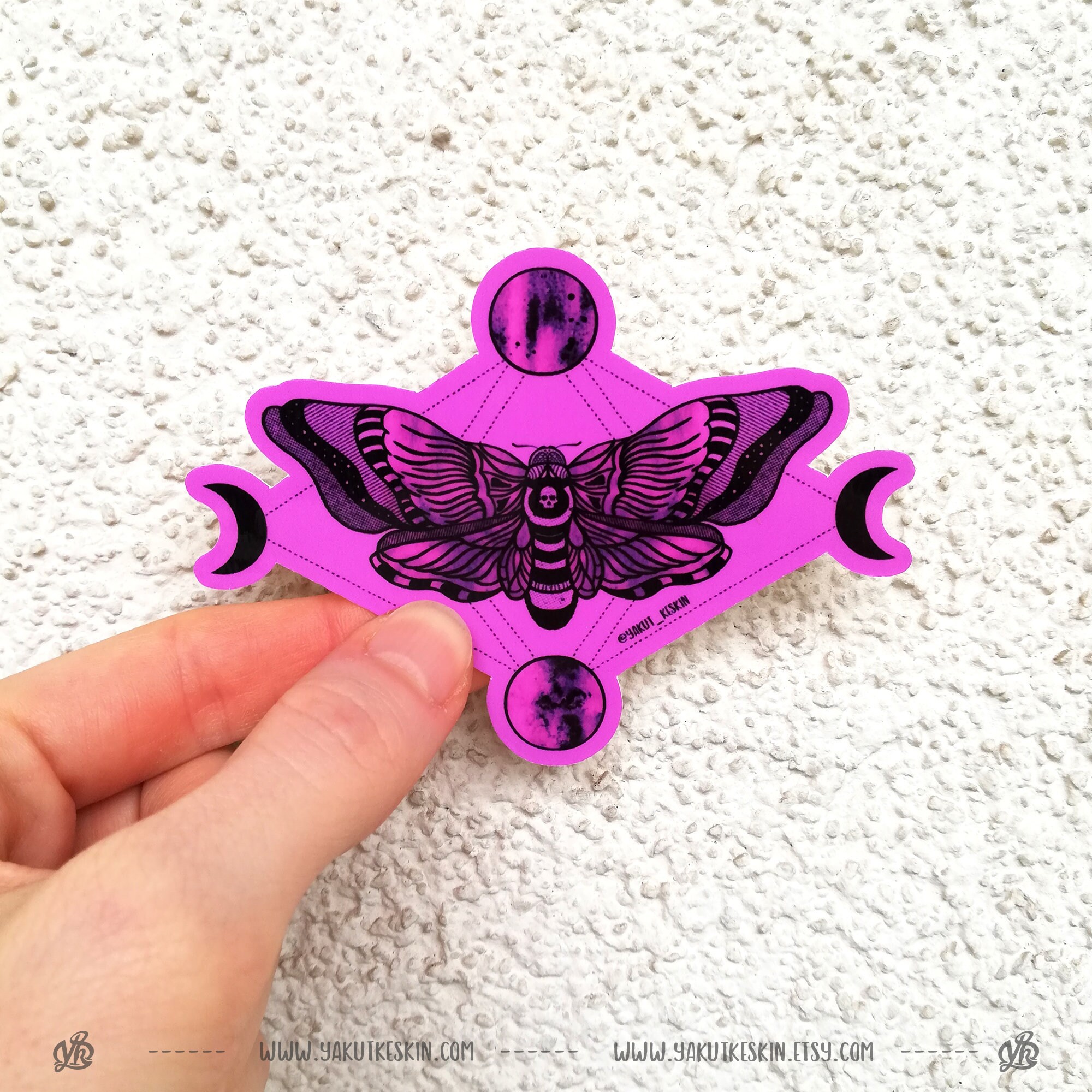 Deaths Head Hawk Moth Sticker Gothic nature waterproof vinyl | Etsy