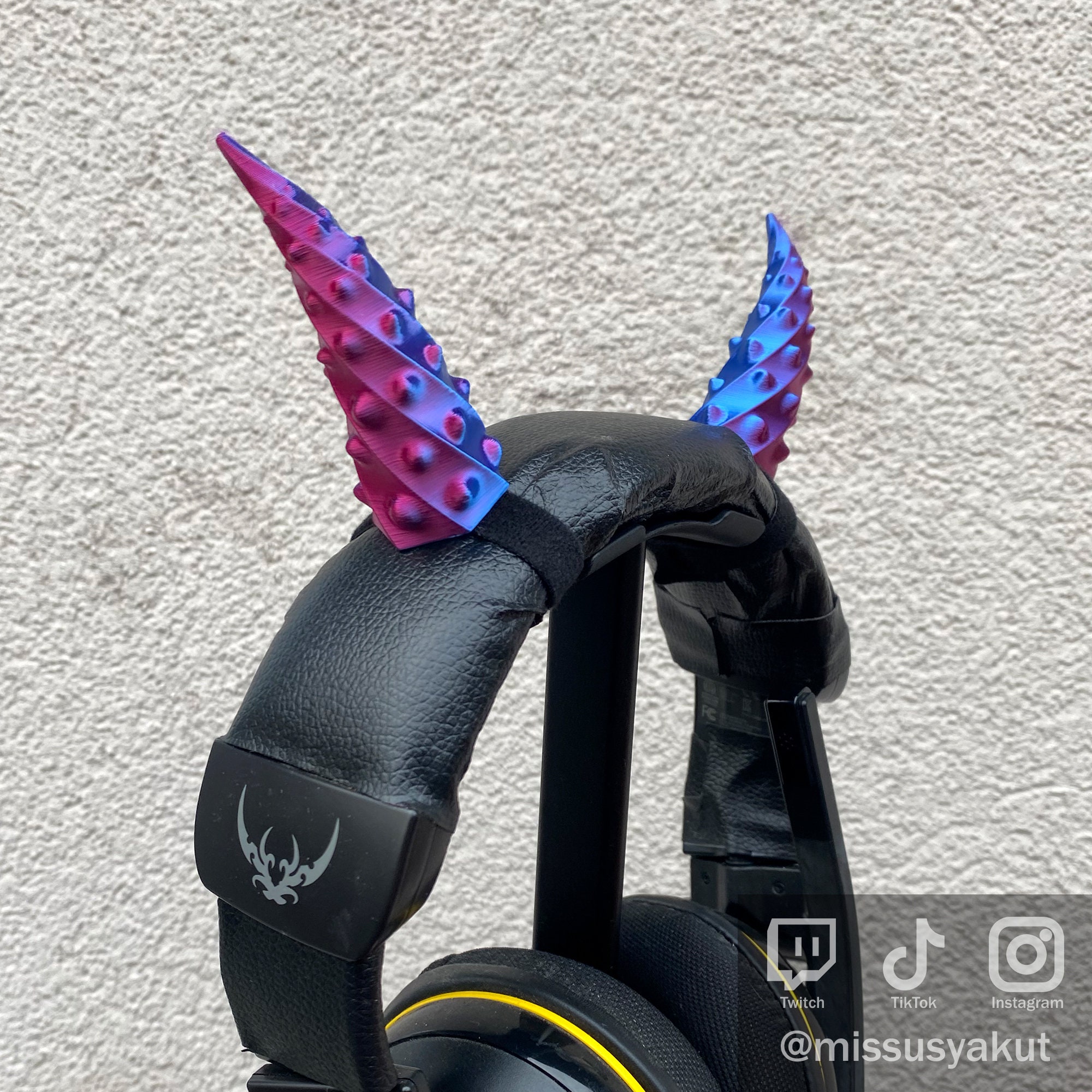 Magic Color Curved Satyr HORNS Headphone Attachment Spiral - Etsy
