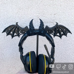 Gothic Bat Wings Attachment for Headsets and Headphones, Distressed ...