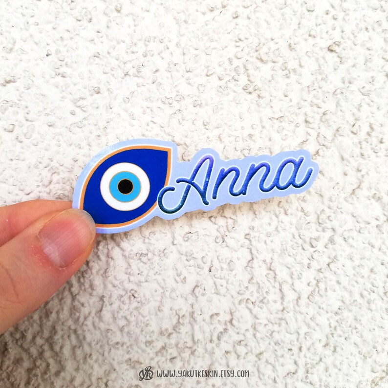 Evil Eye Custom Name Stickers Waterproof Vinyl Sticker Decal - Etsy