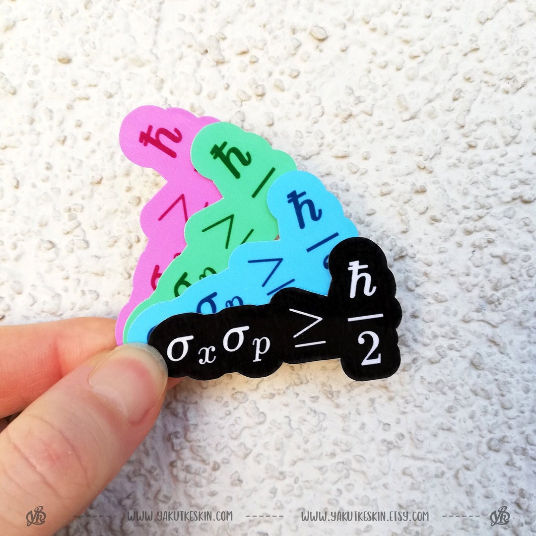 Quantum Mechanics Uncertainty Principle Sticker, Waterproof Science ...