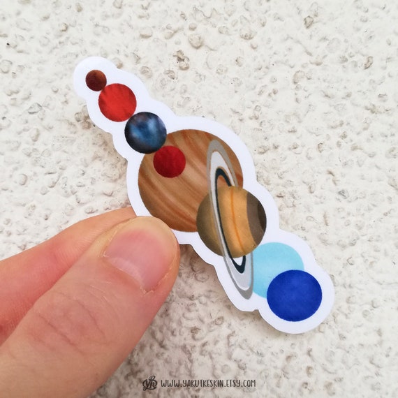 Planets Sticker Space Waterproof Vinyl Laptop Sticker Science | Etsy