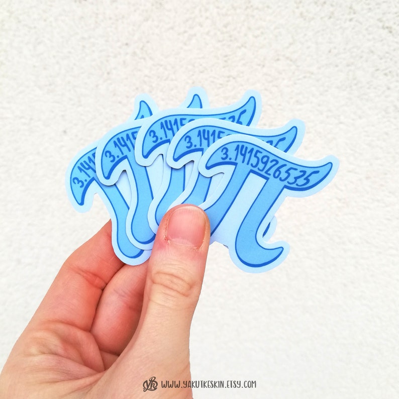 Pi sticker science math stickers waterproof vinyl pi day math | Etsy
