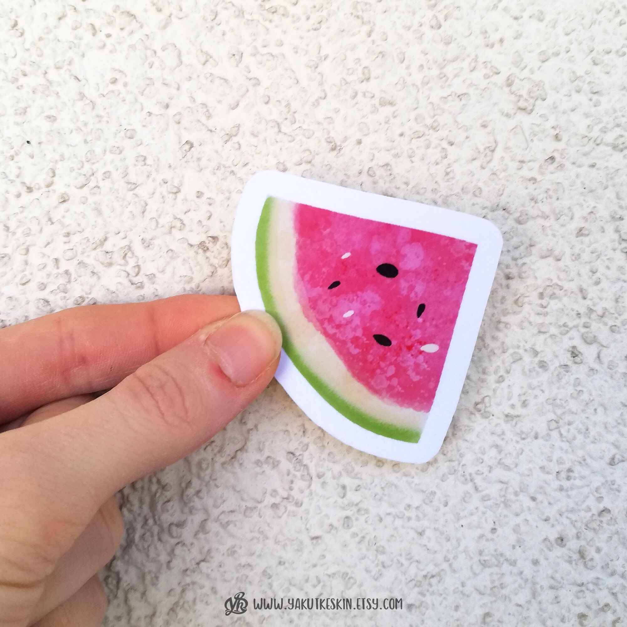 Watercolor Watermelon Fruit Sticker Waterproof Vinyl Laptop | Etsy