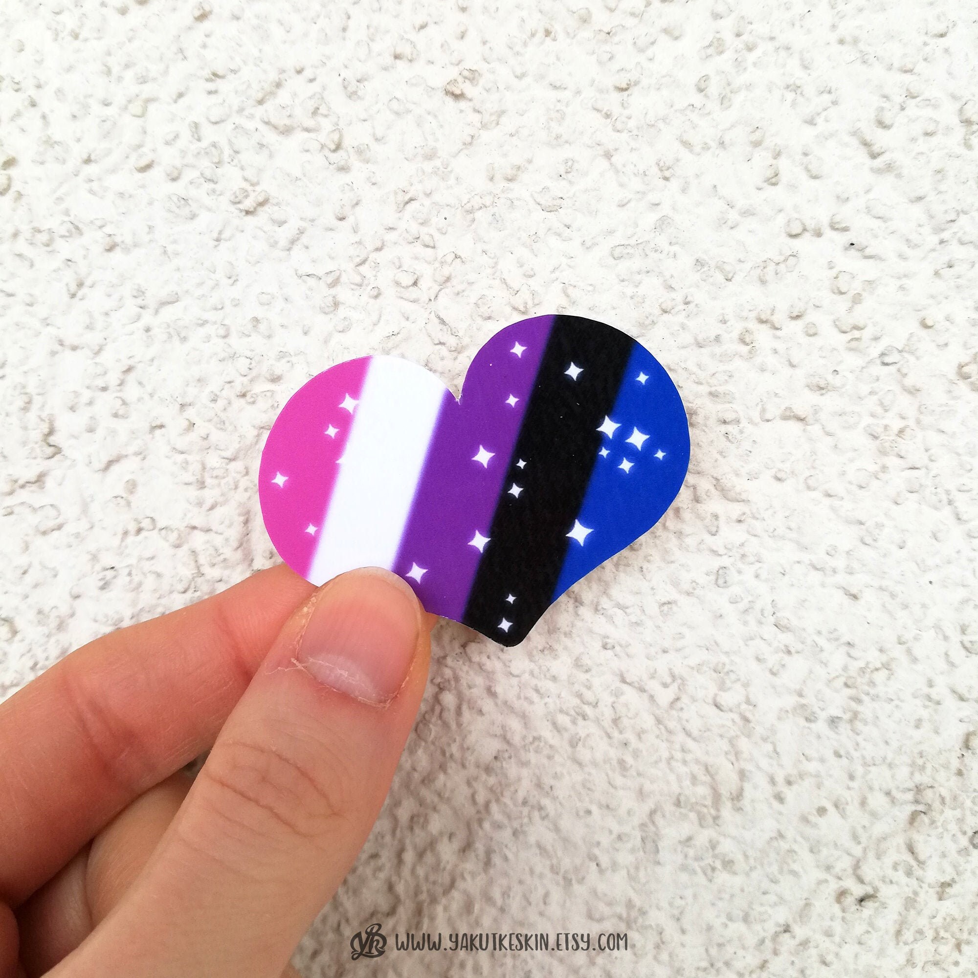 Genderfluid Pride Flag Heart Waterproof Vinyl Sticker Decal | Etsy