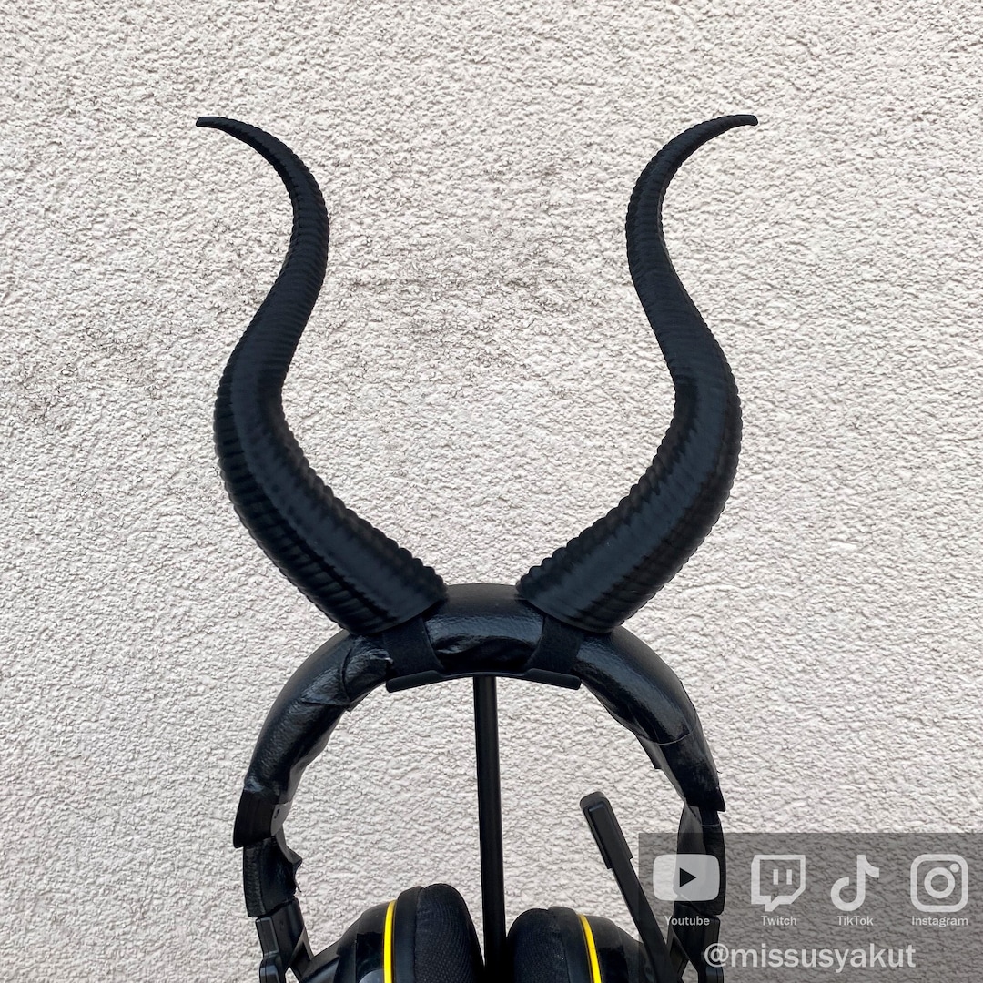Gothic Witch Demon HORNS for Headphones, Curved Devil Headset ...