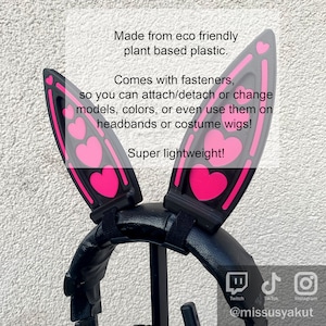 Heart Bunny Ears for Headsets and Headphones, Synthwave Gamer Rabbit ...