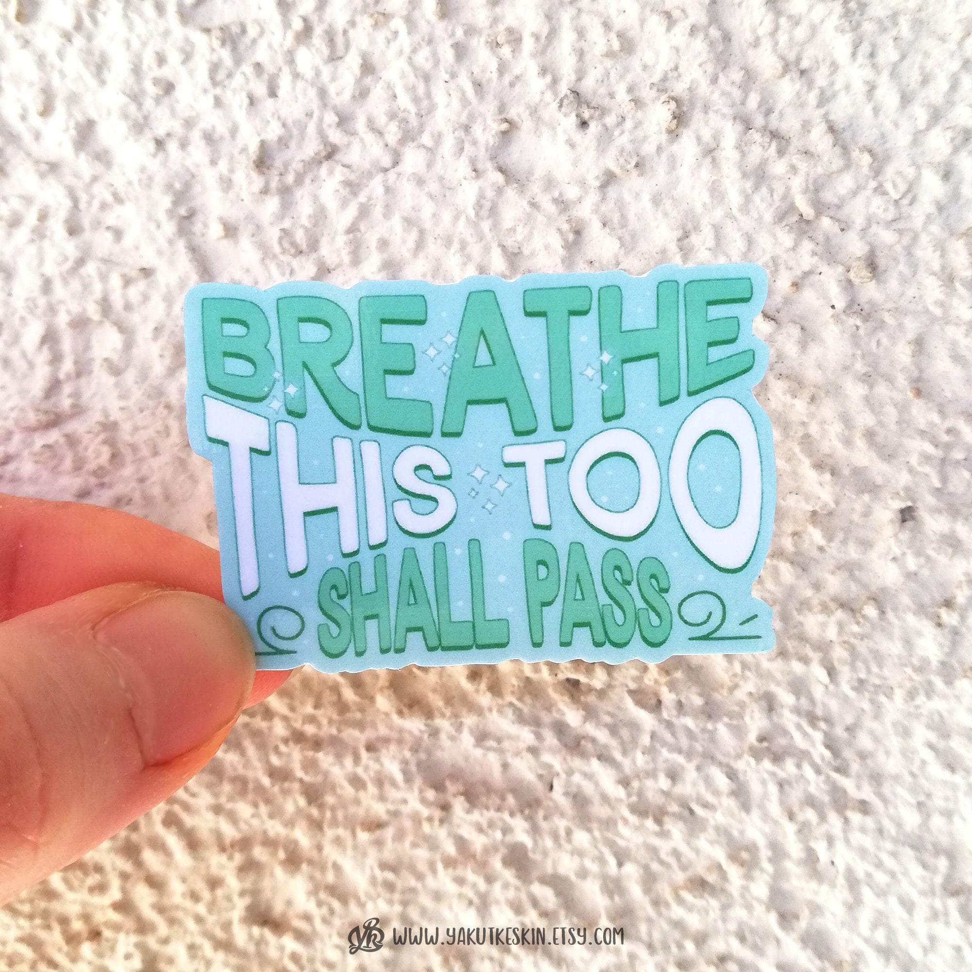 Aesthetic Breathe Positive Self Care Waterproof Vinyl Sticker | Etsy