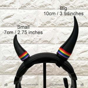 LGBTQ Rainbow HORNS for Headphones, Pride Month Costume Horns, Devil ...