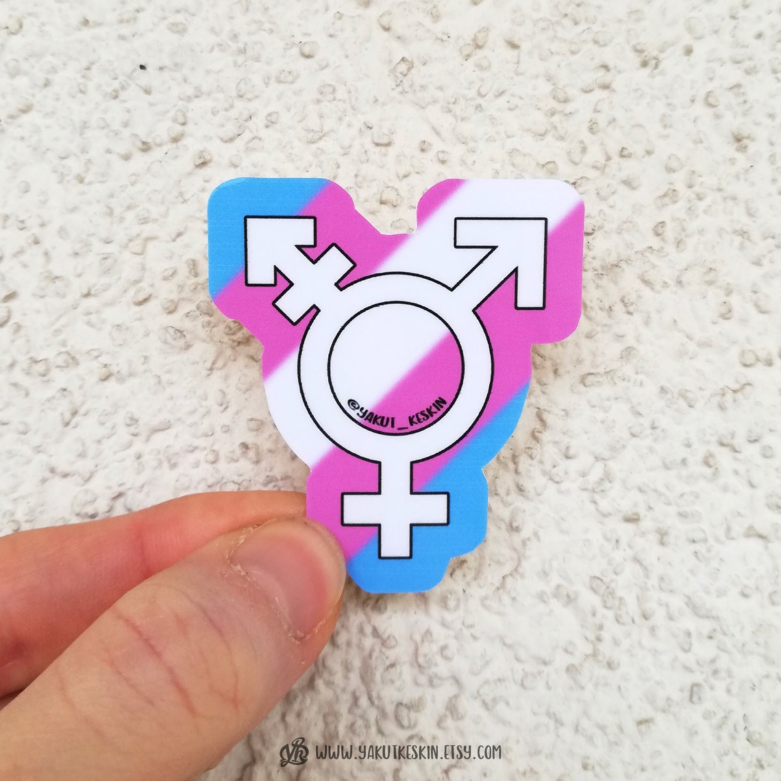Transgender Pride Flag Trans Symbol Waterproof Vinyl Laptop Sticker for ...