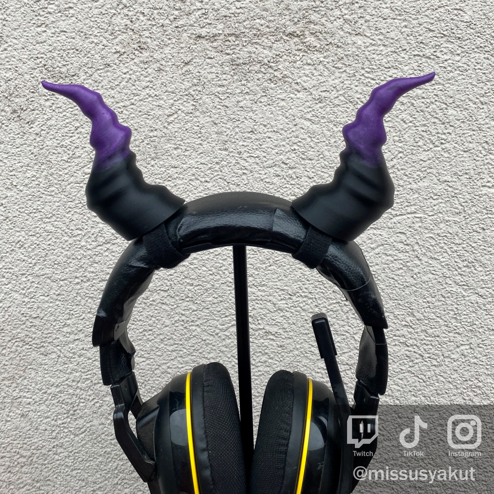 Two Color Necromancer DEMON HORNS for Headsets and Headphones, Succubus ...