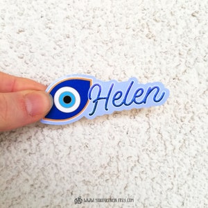 Evil Eye Custom Name Stickers Waterproof Vinyl Sticker Decal - Etsy