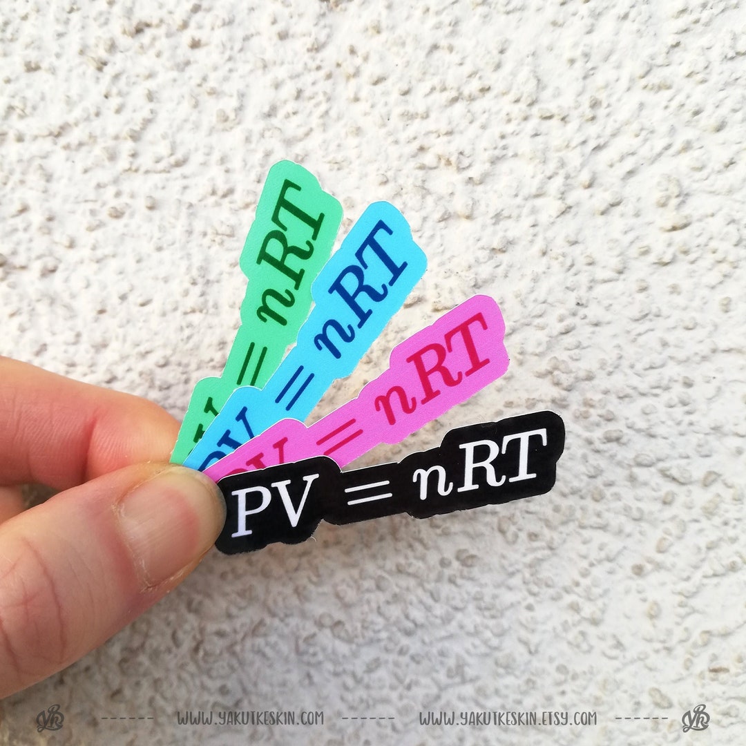 Ideal Gas Law Sticker, General Gas Equation Waterproof Decal, Science ...