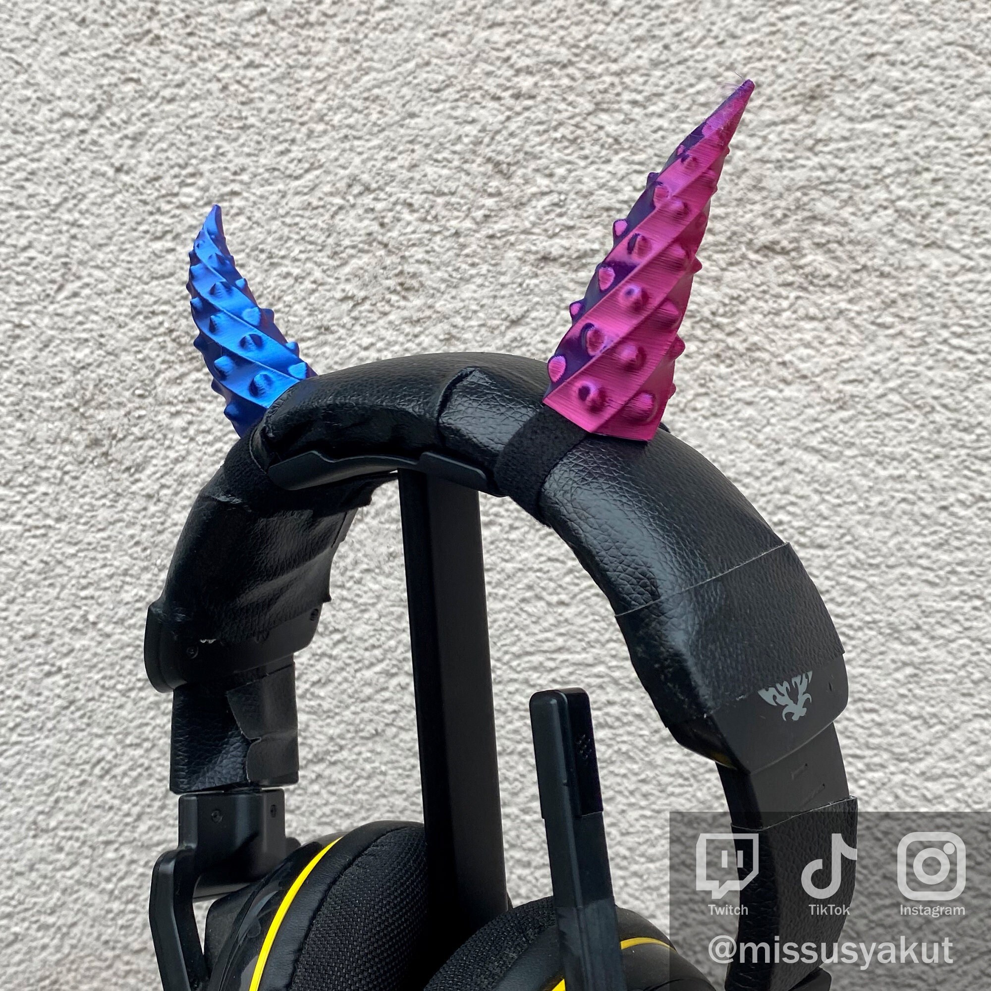 Magic Color Curved Satyr HORNS Headphone Attachment Spiral - Etsy