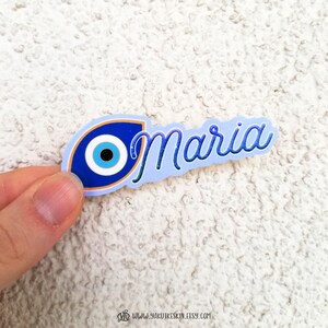 Evil Eye Custom Name Stickers Waterproof Vinyl Sticker Decal - Etsy