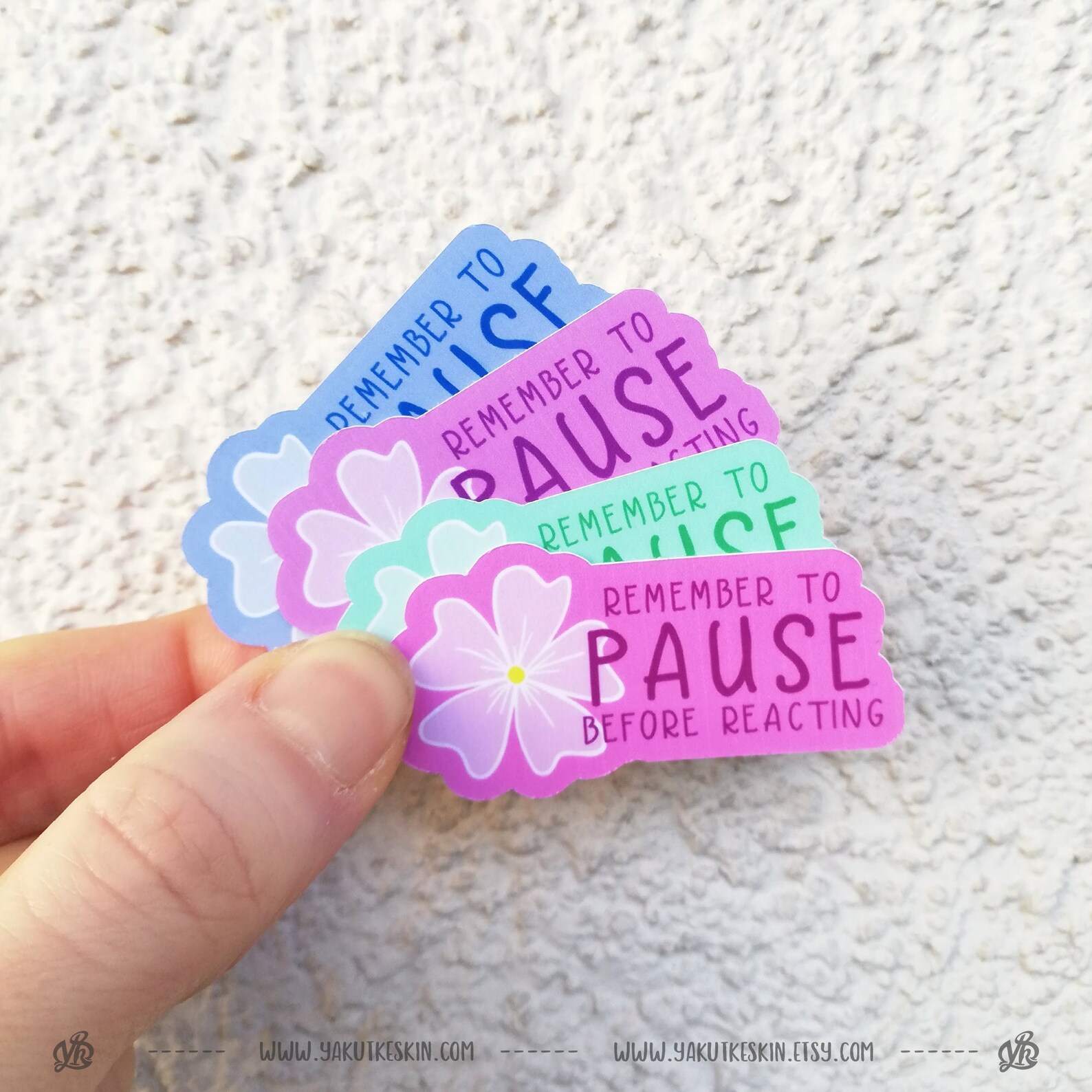 PAUSE Before Reacting Sticker Self Care Waterproof Mental - Etsy