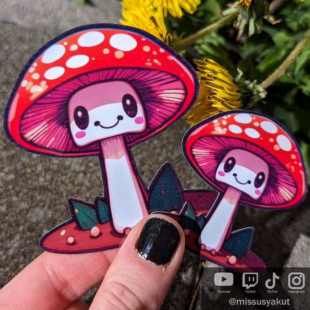 Mushroom Waterproof Sticker Earthy Decor, Mycophile Kitchen Sticker ...