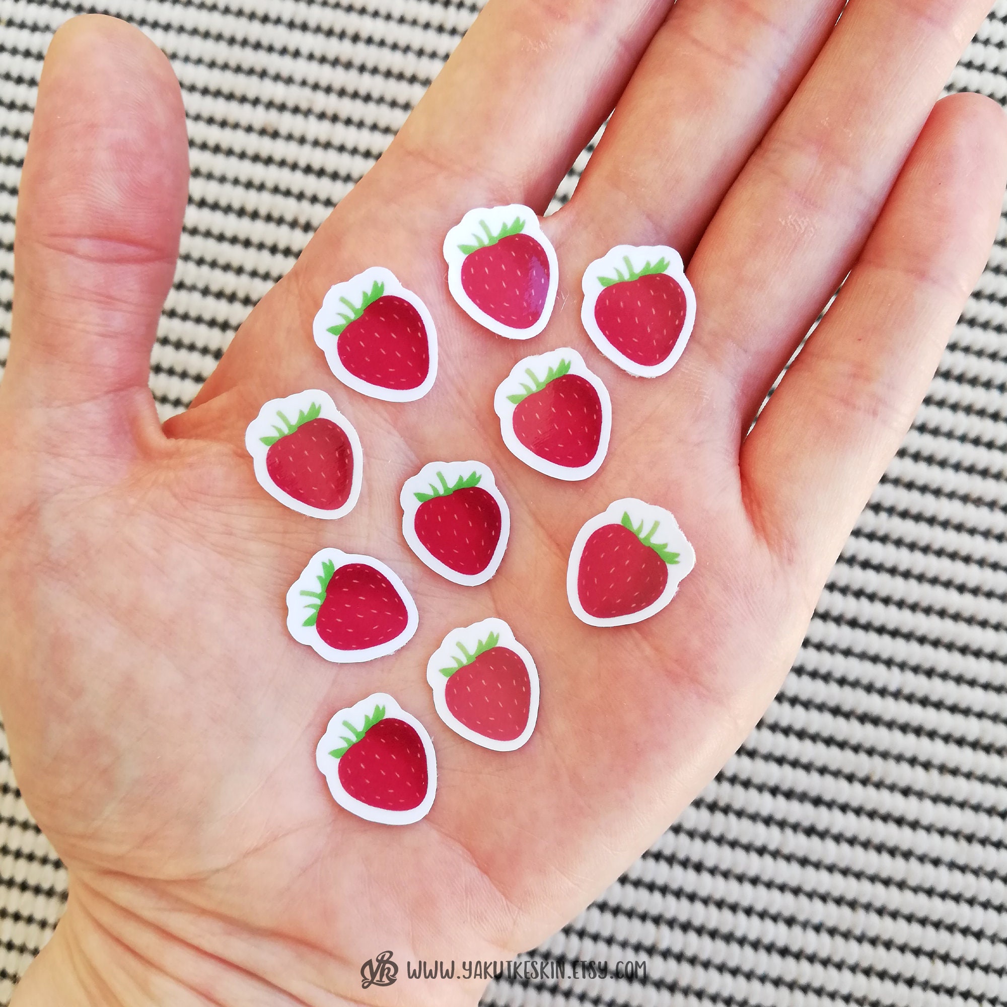 10 MINI Strawberry sticker pack waterproof vinyl laptop | Etsy