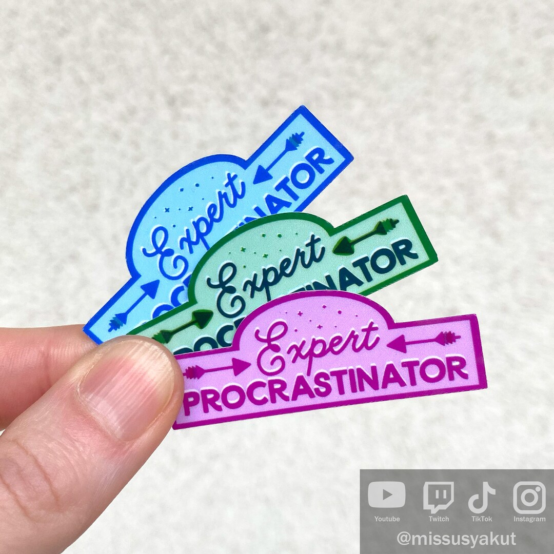 Procrastinator Funny Waterproof Vinyl Laptop Sticker - Etsy