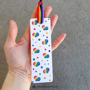 LGBTQ Rainbow Hearts Bookmark Book Lover Gift Planner Accessories ...