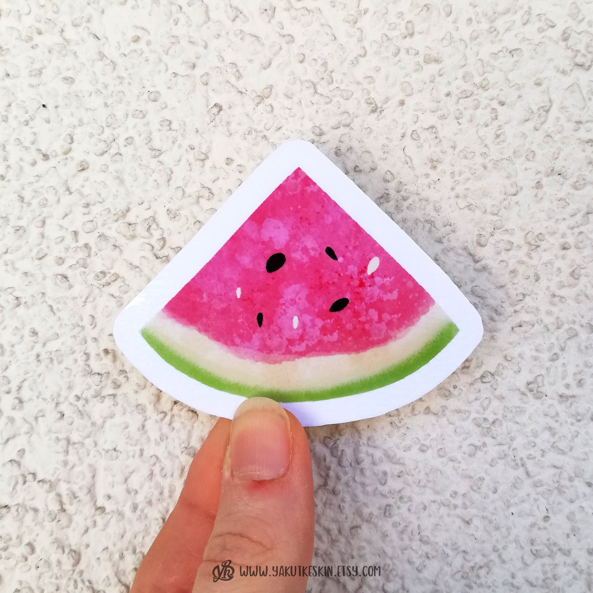 Watercolor Watermelon Fruit Sticker Waterproof Vinyl Laptop | Etsy